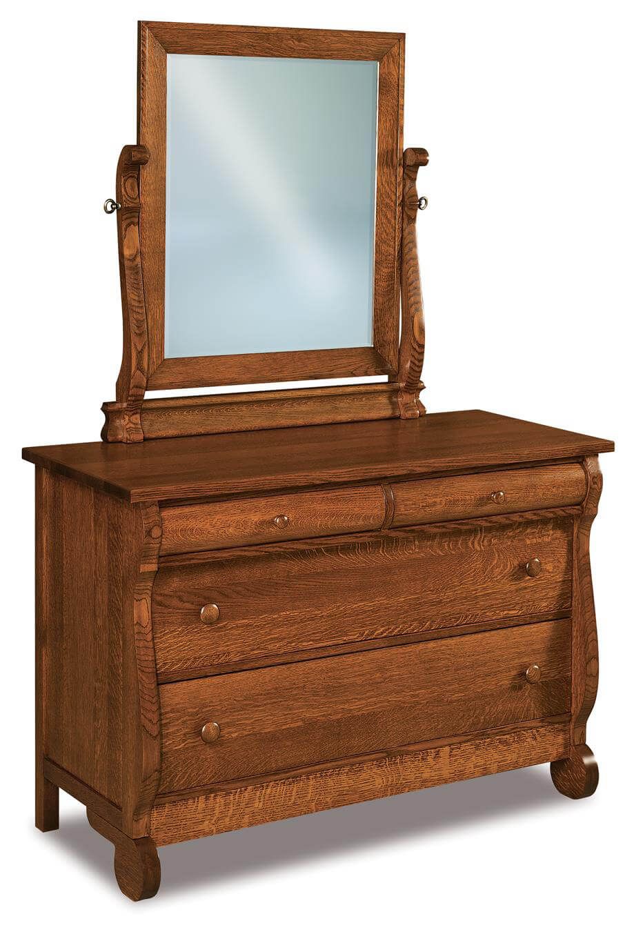 Victoria Sleigh Small Mirror Dresser - Countryside Amish Furniture
